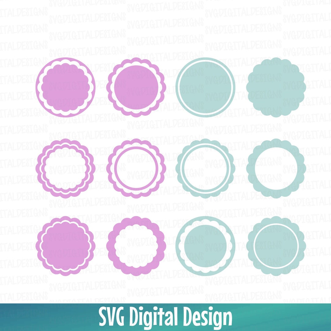 SVG Circle Monogram Frames, Svg Cut Files, Svg Dxf Eps Cutting Files ...