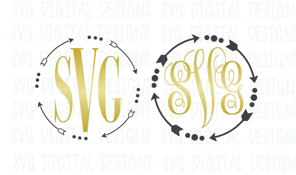 Arrow Monogram Svg Files Cute Arrow Svg Digital Design | Etsy