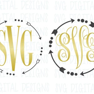 Arrow Monogram Svg Files Cute Arrow Svg Digital Design - Etsy
