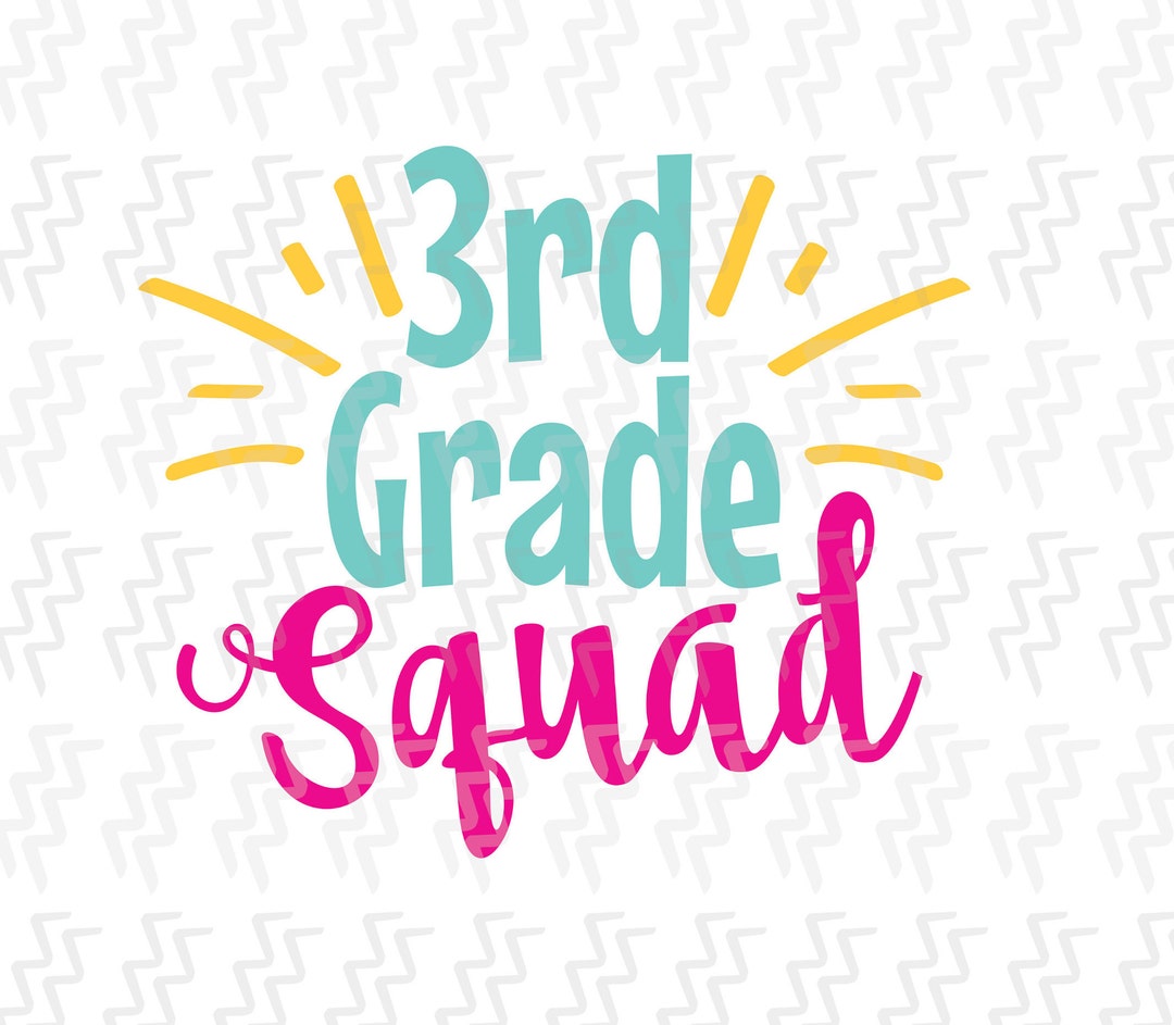3rd Grade SVG Third Grade Squad SVG Cut Files Back to School - Etsy