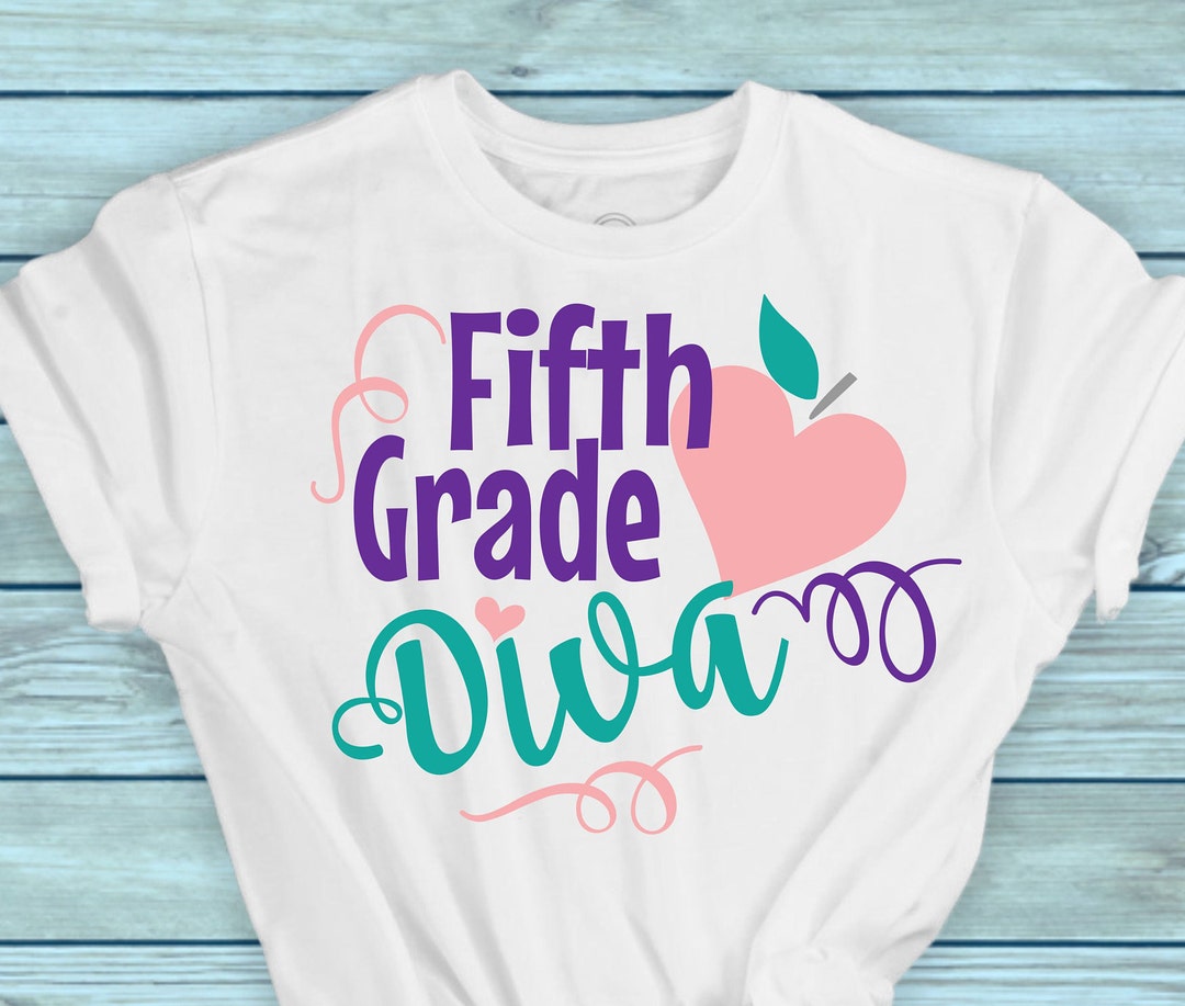 5th Grade Svg, Fifth Grade Diva SVG Cut Files, Back to School Svg Vinyl ...