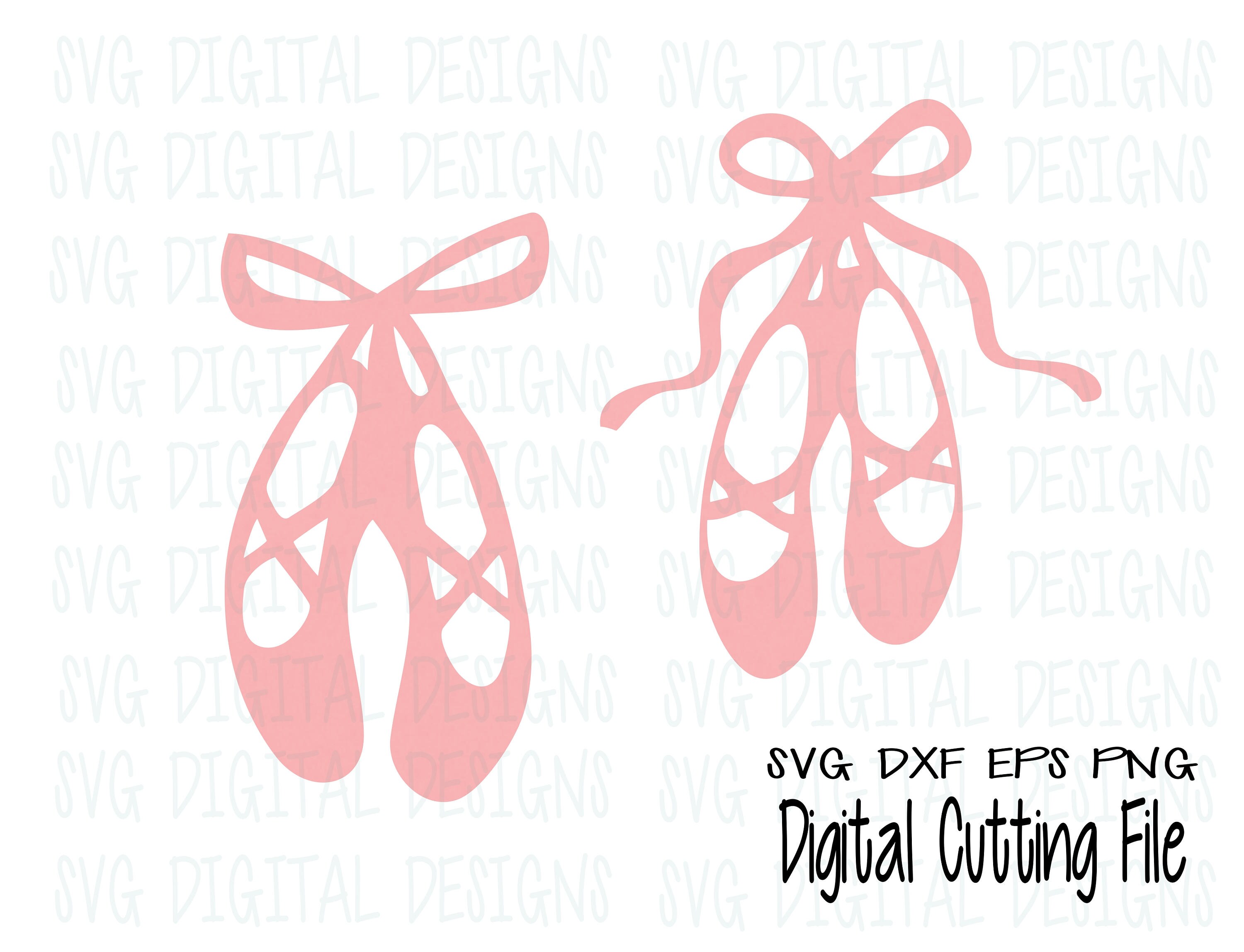 Ballet Shoes SVG Cut File Design, Ballerina Dance Shoe Set for ...
