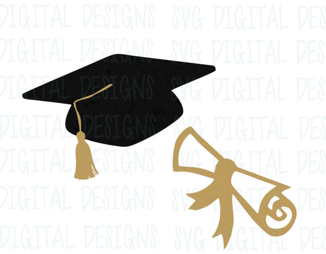 Graduation Svg Graduation Cap & Diploma Svg Clipart | Etsy