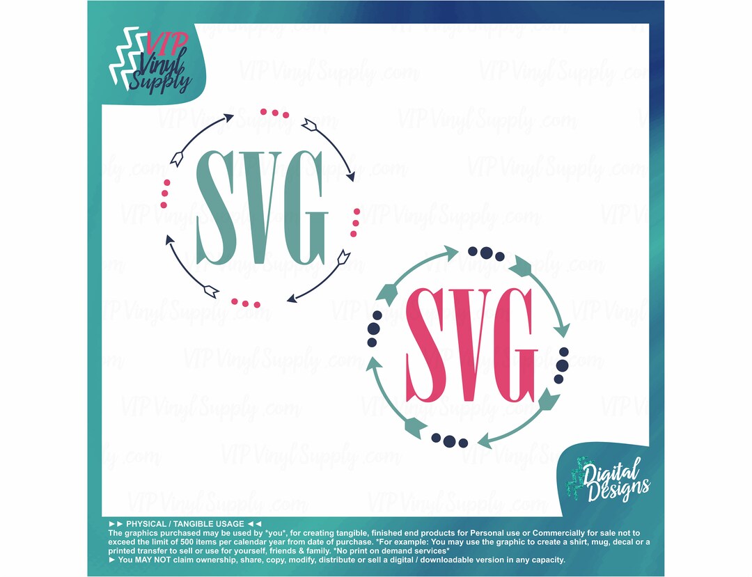 Arrow Monogram Svg Files Cute Arrow Svg Digital Design - Etsy