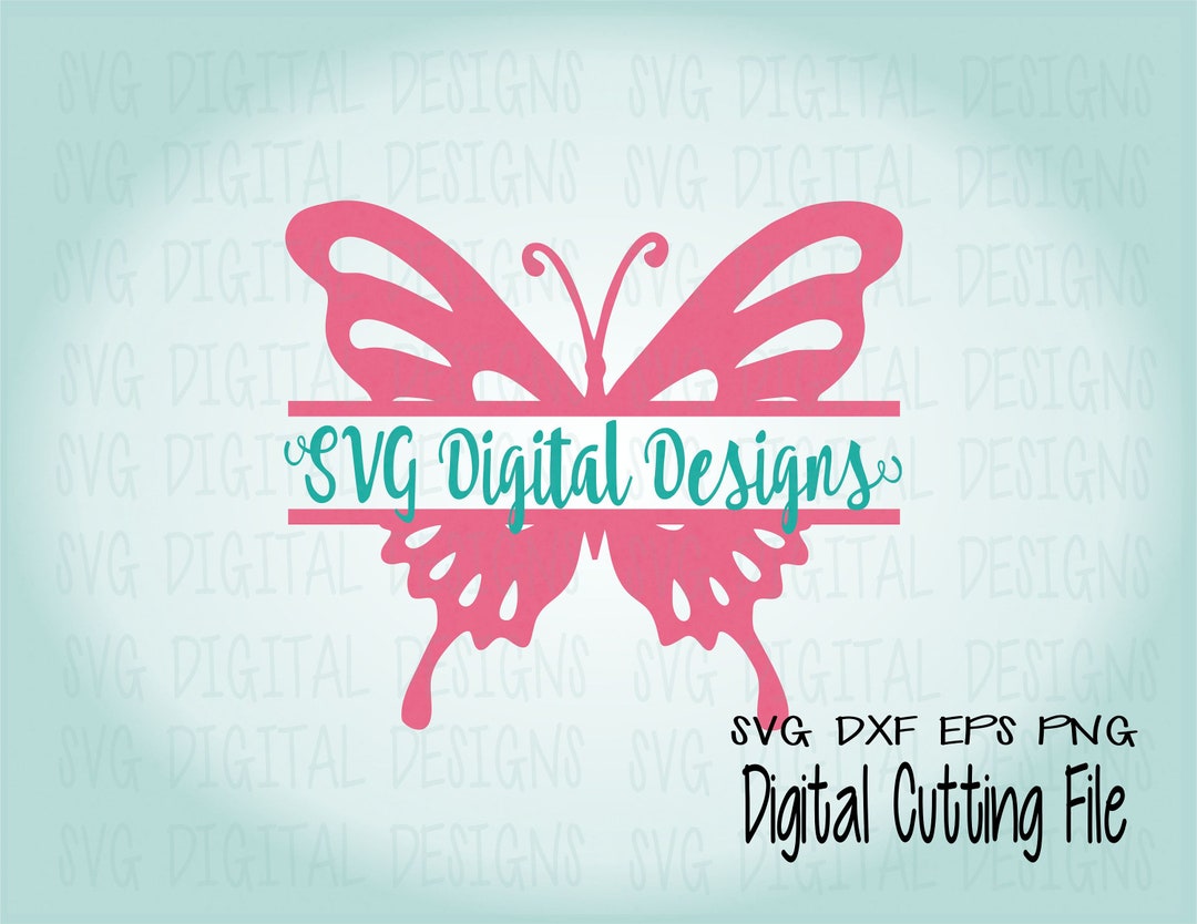 Split Butterfly SVG, Monogram Frame SVG Cut Files, Svg Vinyl Design ...
