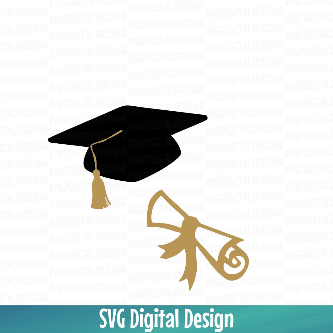 Graduation Svg, Graduation Cap & Diploma Svg Clipart - Graduation Cap ...