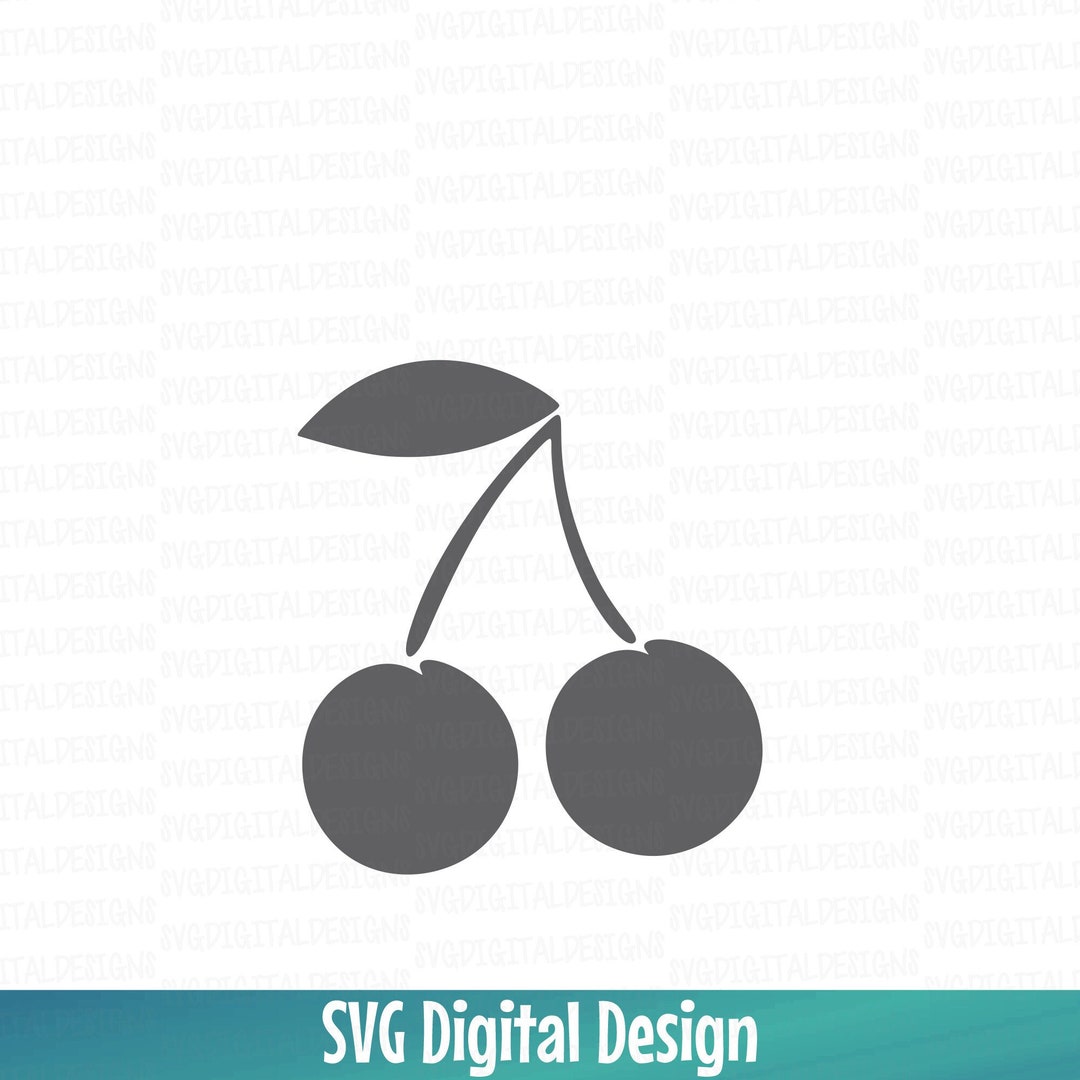 Cherry SVG Clipart - Fruit Digital Cut File Great for Silhouette ...