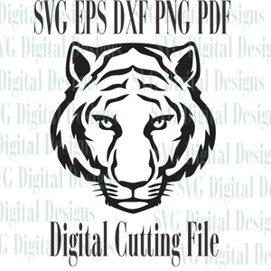 Tiger Svg Cut File - Tiger Head Design Cutting File for Silhouette ...