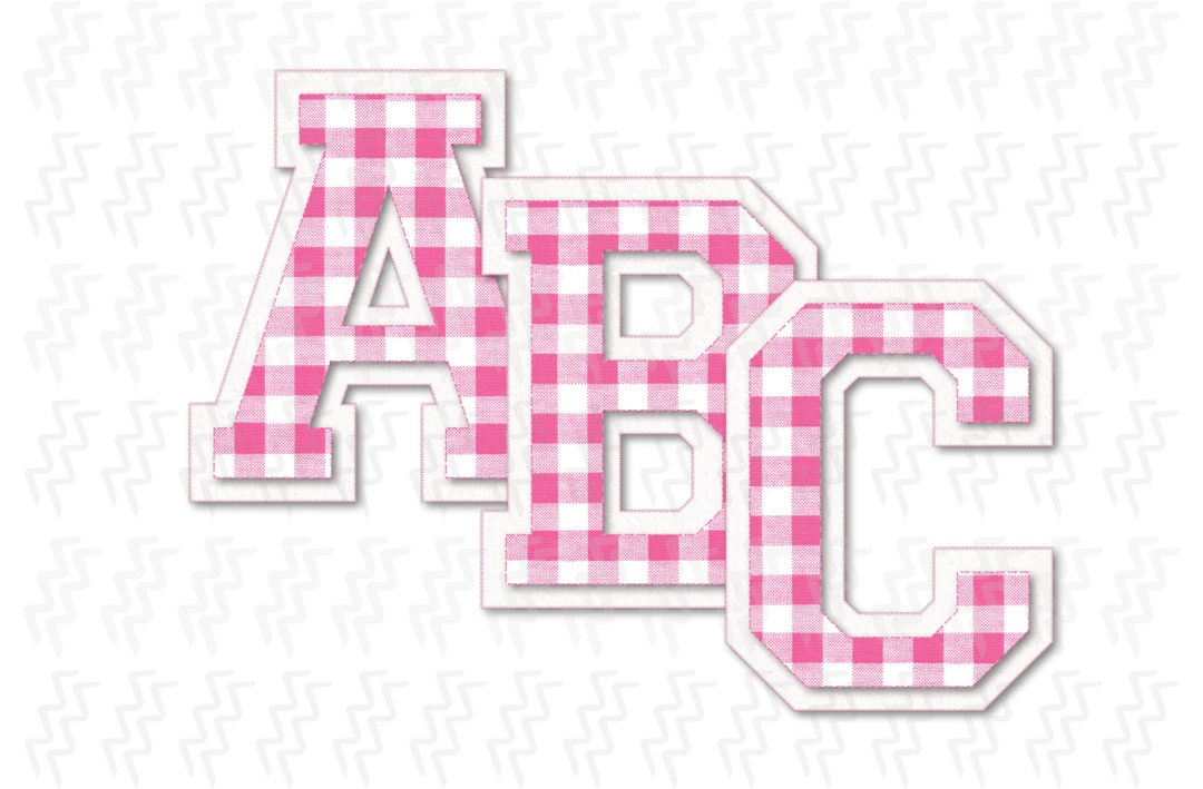 Pink Check Alphabet Png File Set, Digital Files, Alphabet PNG Files ...