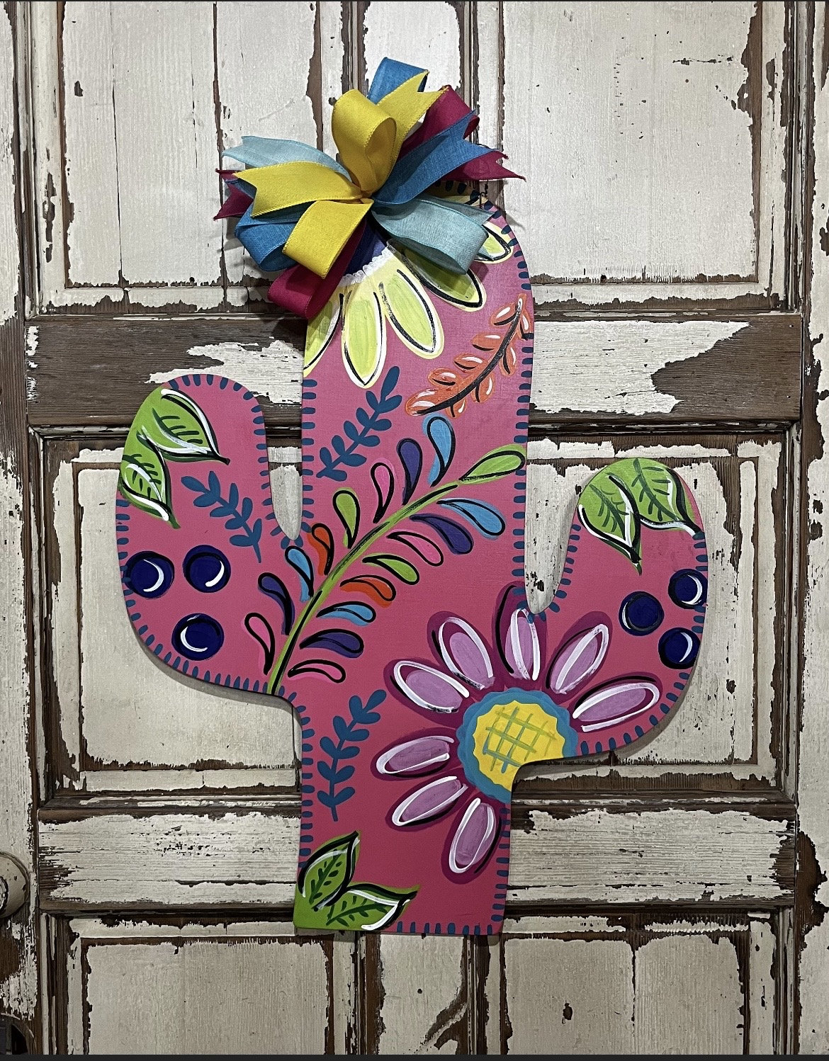 Festive Cactus Door Hanger - Etsy
