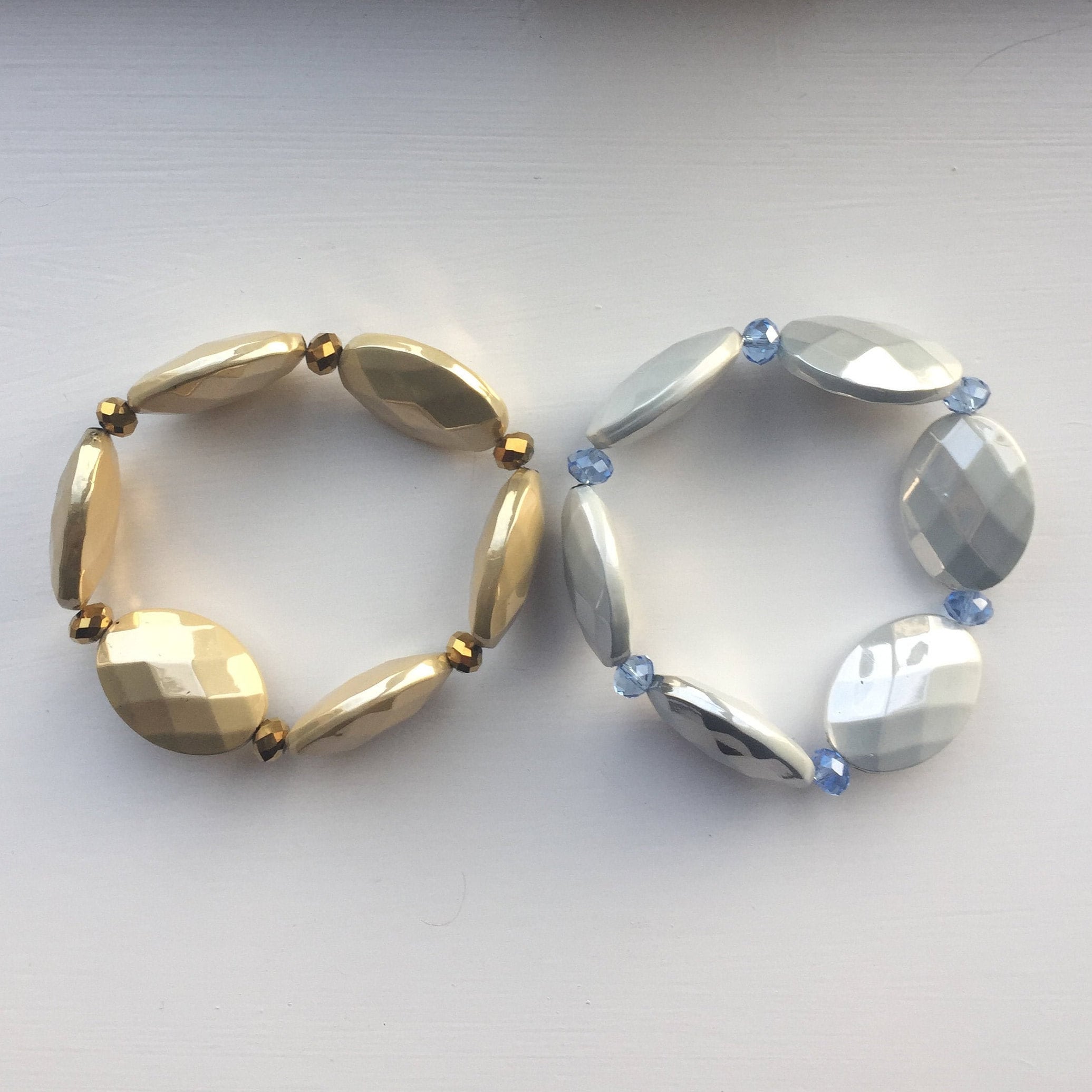 Chunky Oval Beaded Bracelet: Gold or Silver, One-off Designs - Etsy