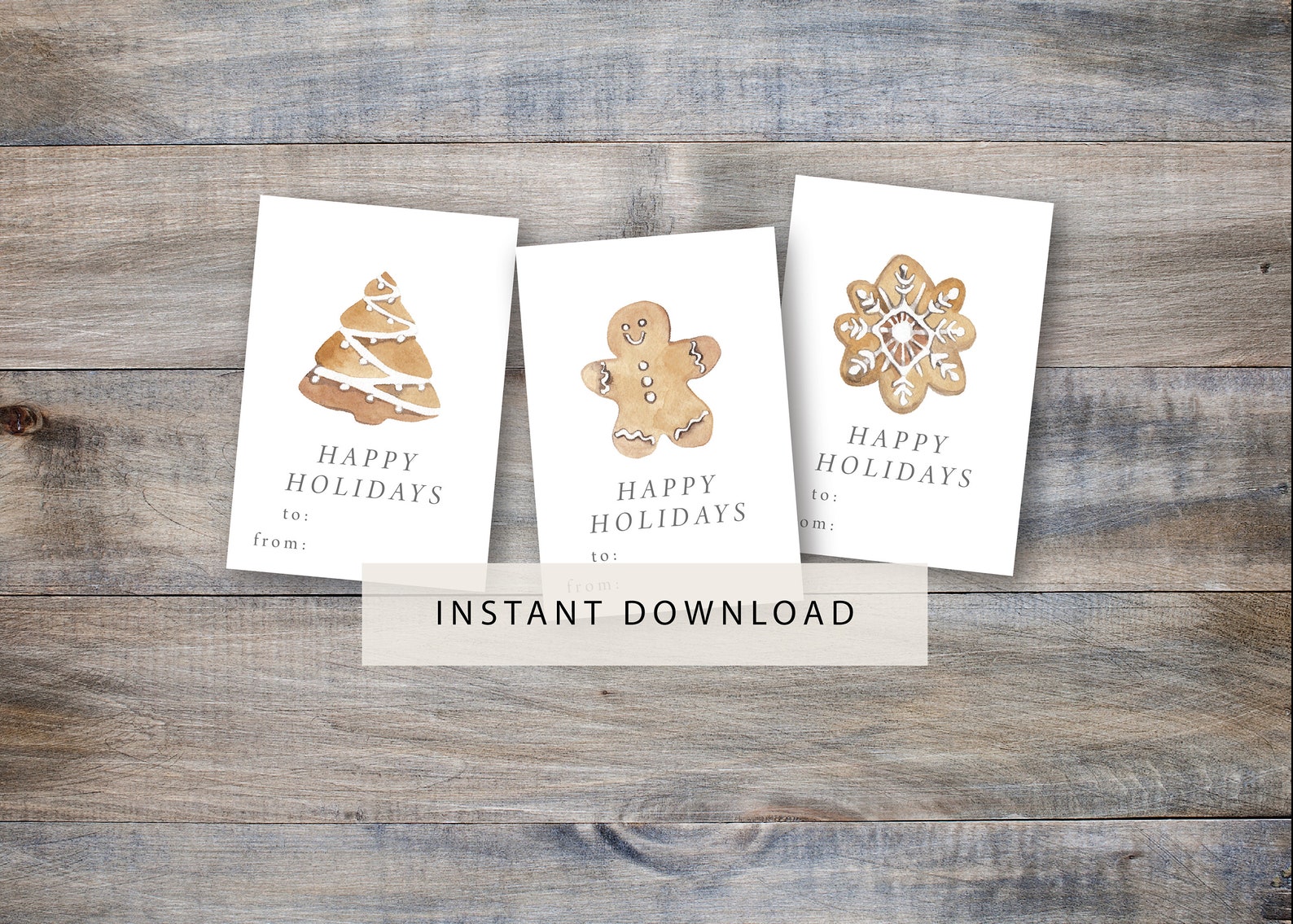 Printable Christmas Cookie Gift Tags, Holiday to From Tags (digital ...