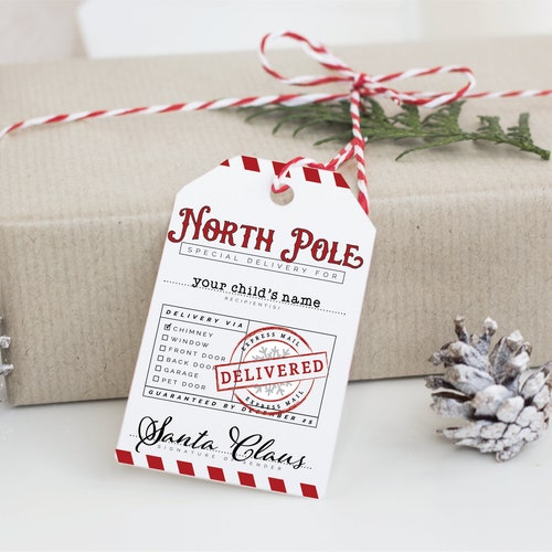 Santa Claus Present Gift Tag Printable Christmas Gift Tags - Etsy