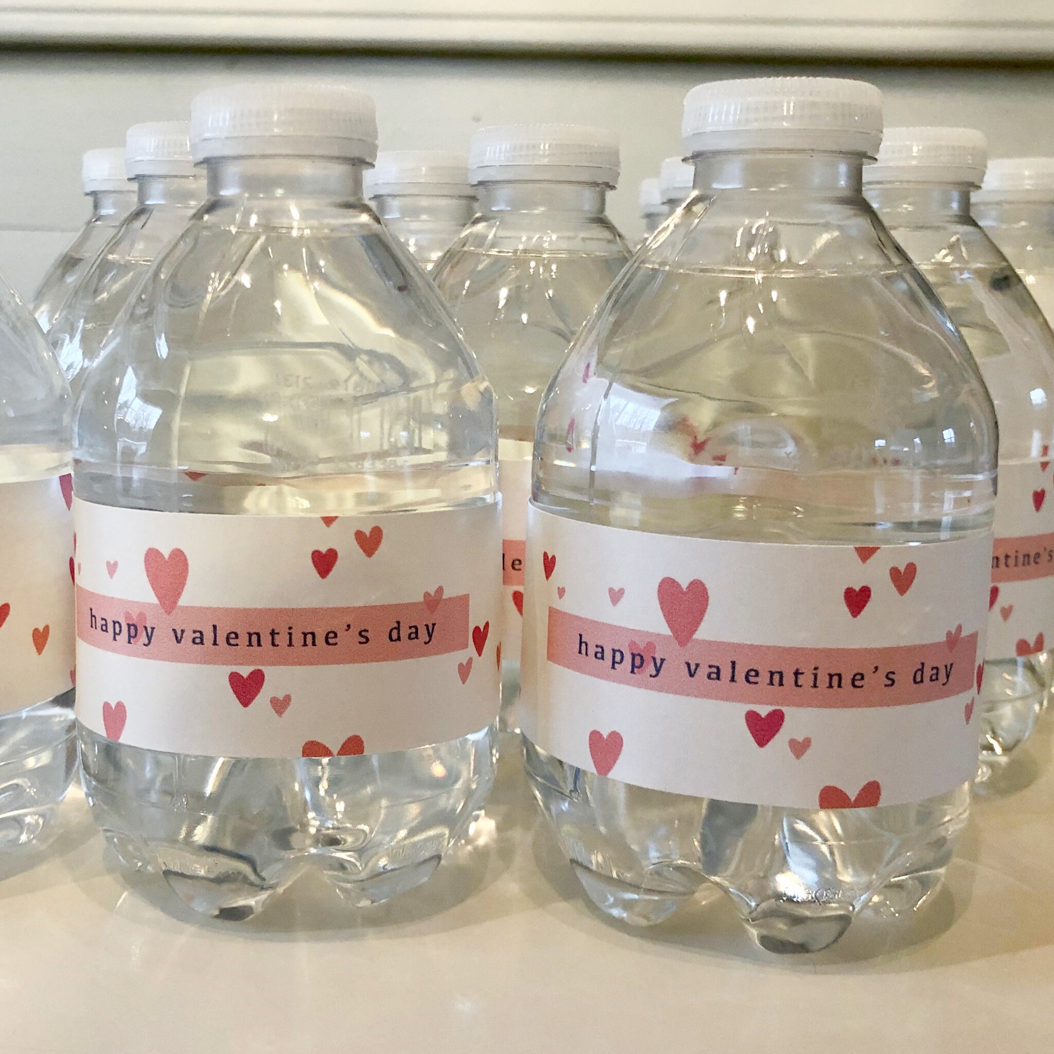 Printable Heart Water Bottle Labels Valentine's Day Water - Etsy