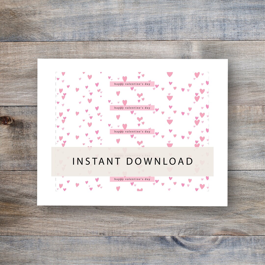 Printable Heart Water Bottle Labels Valentine's Day Water - Etsy