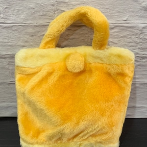 Vintage Winnie the Pooh Yellow Furry Bag - Etsy