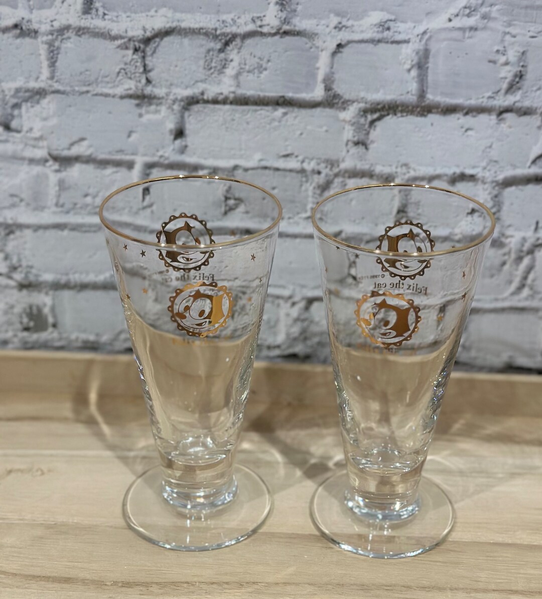 1995 Felix the Cat Productions Inc. Pilsner Glass Beer Glass Set of 2 ...