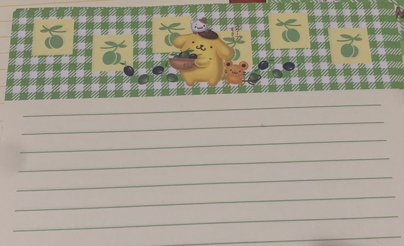 Vintage Sanrio Pompompurin 1998 Letter Set | Etsy
