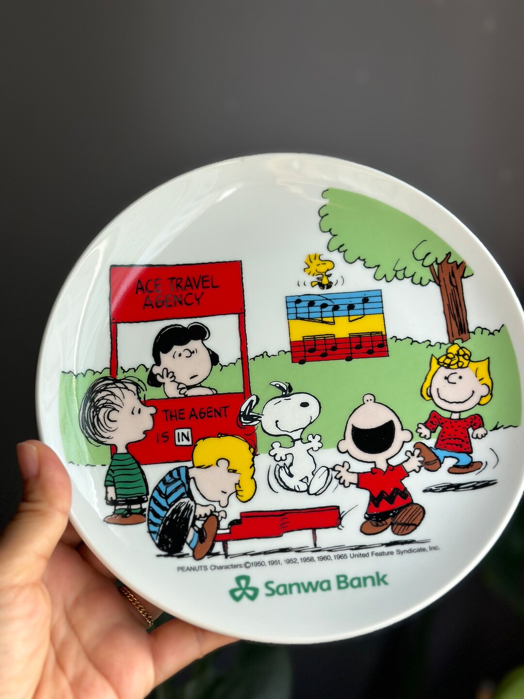 Vintage Colorful Snoopy and Friends Plate - Etsy