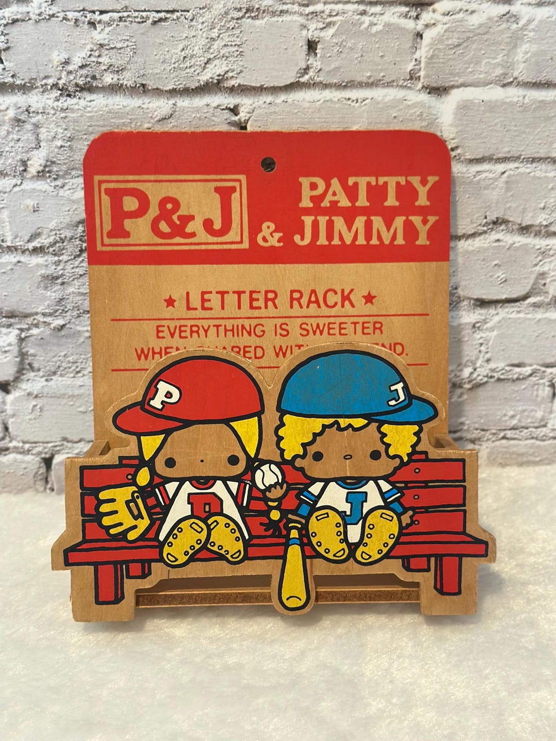 Vintage Sanrio Patty & Jimmy Wooden Letter Rack – 1975 Japan Mail ...