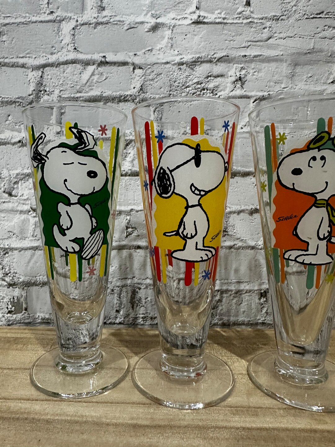 1970s Snoopy Cocktail Water Glass Set of 3 - Etsy
