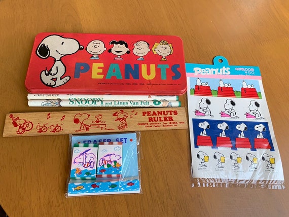 Vintage Snoopy and Woodstock Stationery Set Snoopy Tin Pencil | Etsy