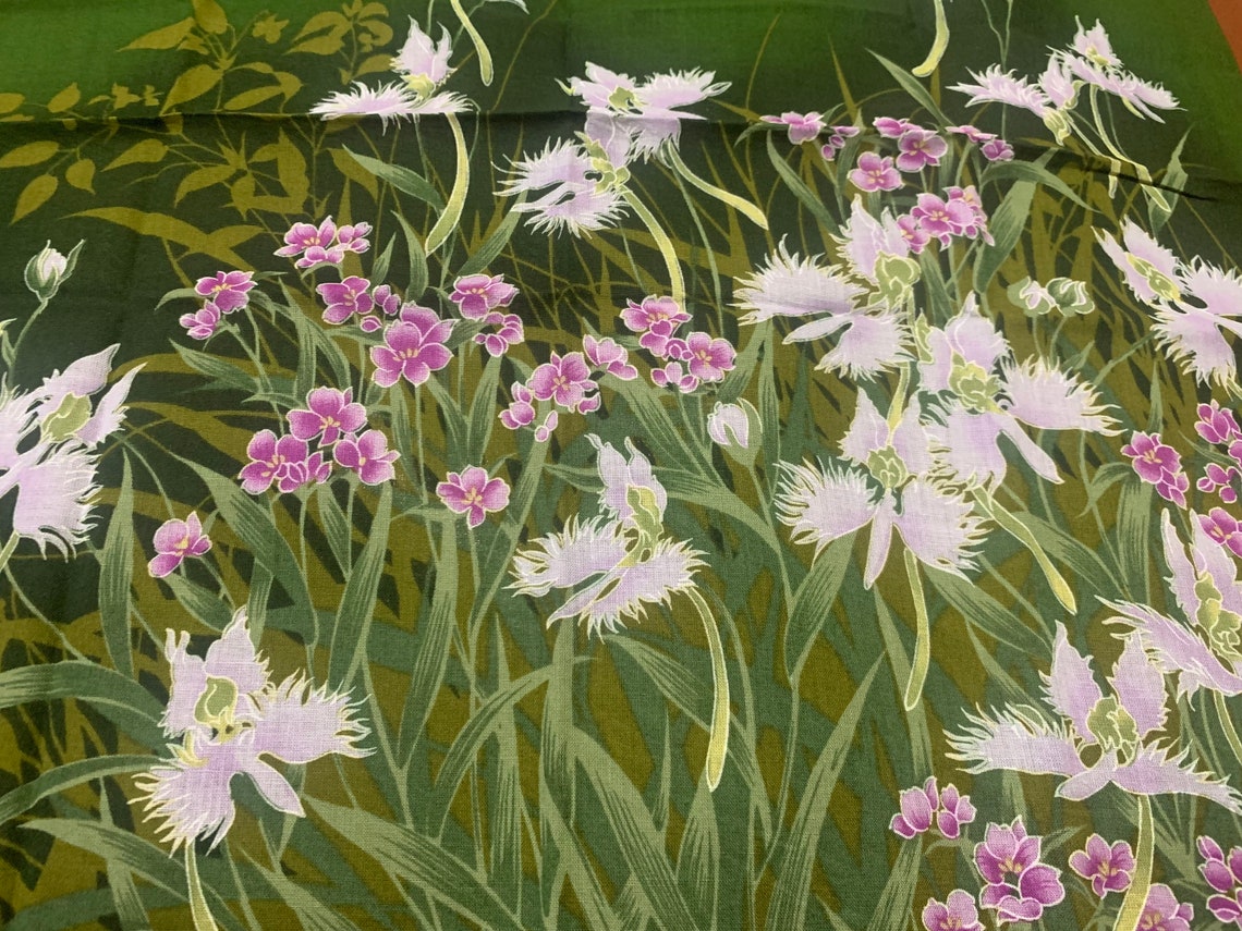 Vintage Japanese Flower Pecteilis Radiata or White Egret Hanky - Etsy