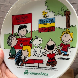 Vintage Colorful Snoopy and Friends Plate - Etsy