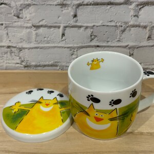 Gallery by Inhesion Cat Coffee Mug With Lid - Etsy