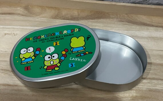 1990 Sanrio Kero Keroppi tin Lunch box - Gem