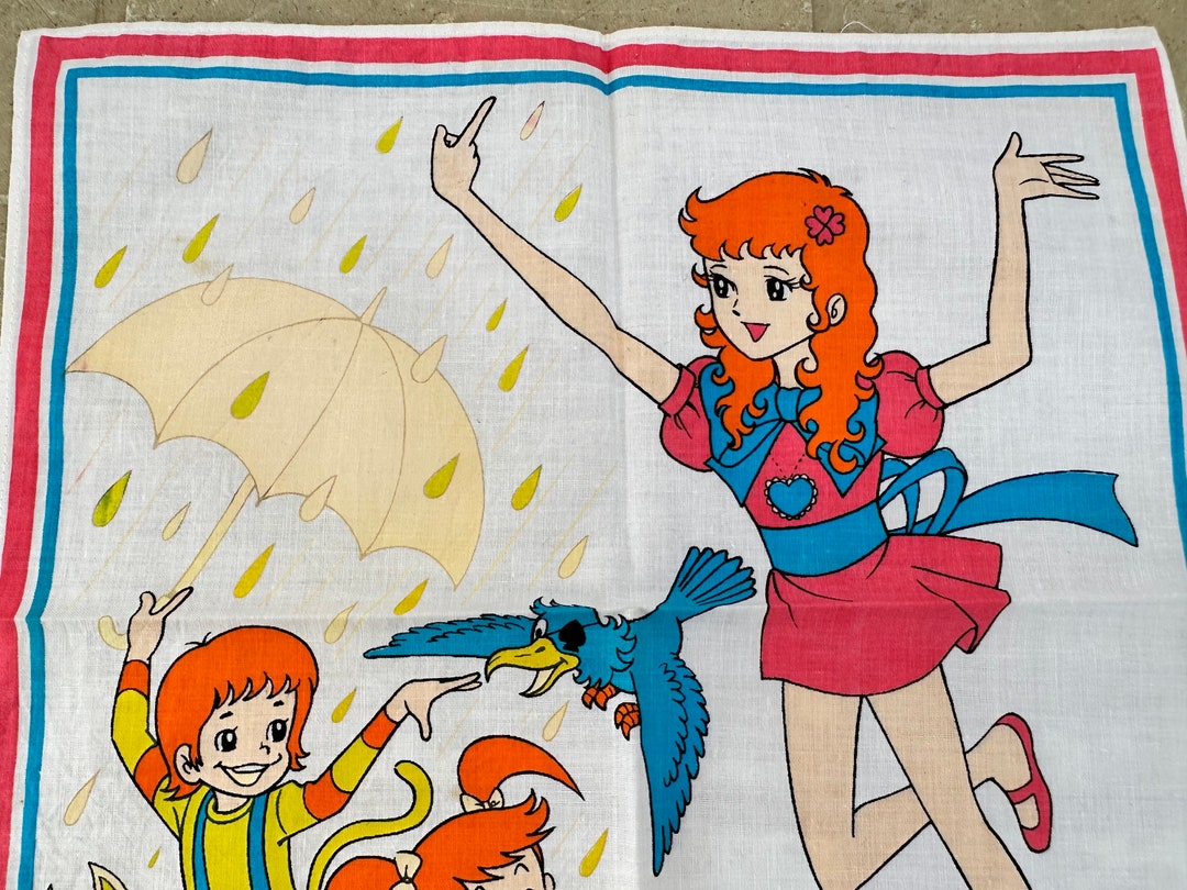 1974 Child's Handkerchief Majokko Megu-chan Magical Girl Little Meg the ...