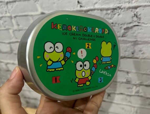 1990 Sanrio Kero Keroppi tin Lunch box - Gem