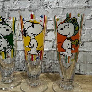 1970s Snoopy Cocktail Water Glass Set of 3 - Etsy
