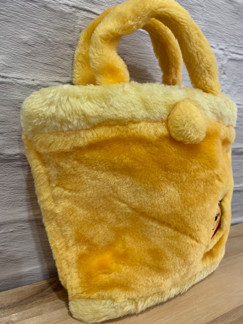 Vintage Winnie the Pooh Yellow Furry Bag - Etsy