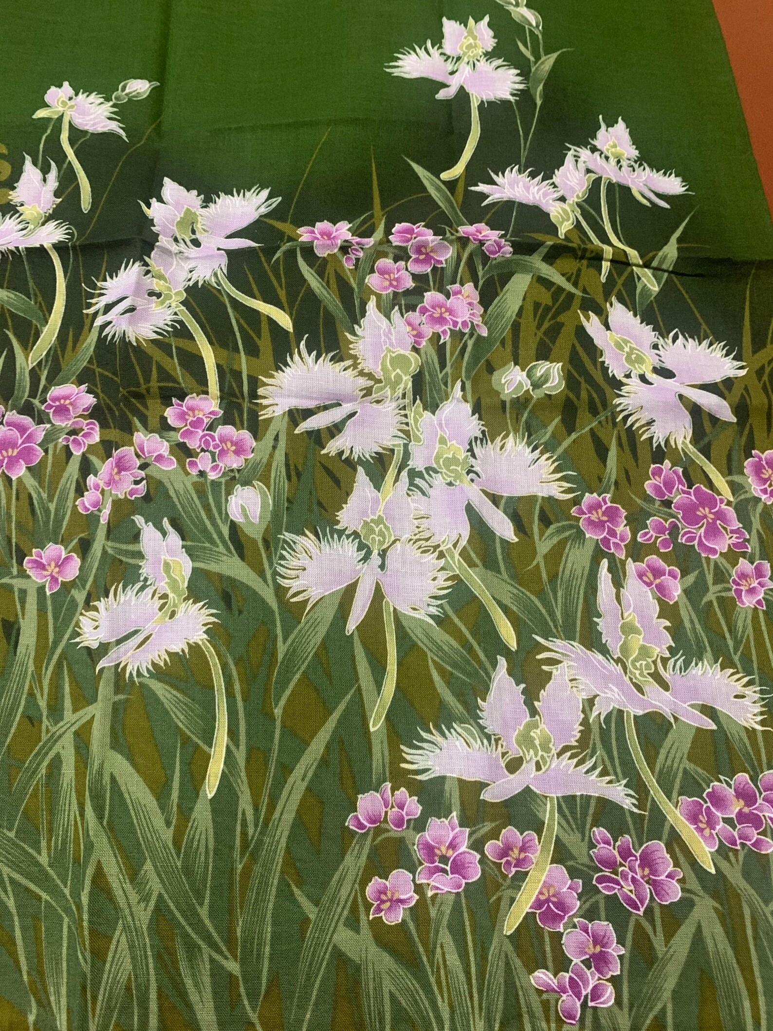 Vintage Japanese Flower Pecteilis Radiata or White Egret Hanky - Etsy