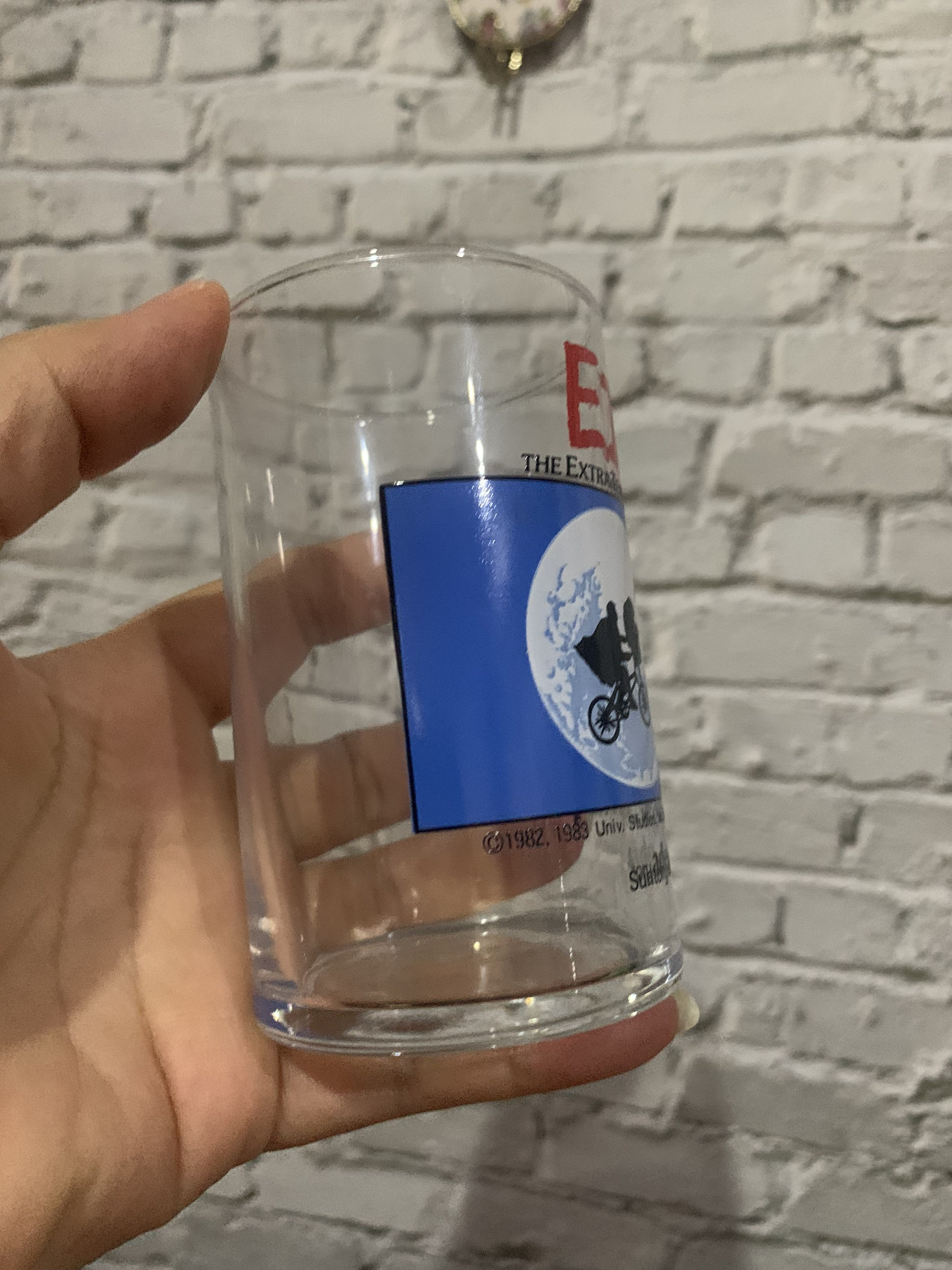 Vintage 1983 E.T. the Extra Terrestrial Water Glass Milk Glass - Etsy