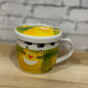 Gallery by Inhesion Cat Coffee Mug With Lid - Etsy