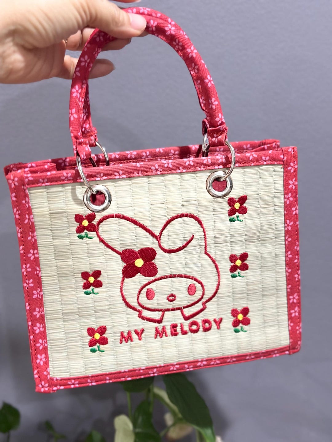 Vintage 2000 Sanrio My Melody Tatami Bag Japanese Handmade Woven Purse ...