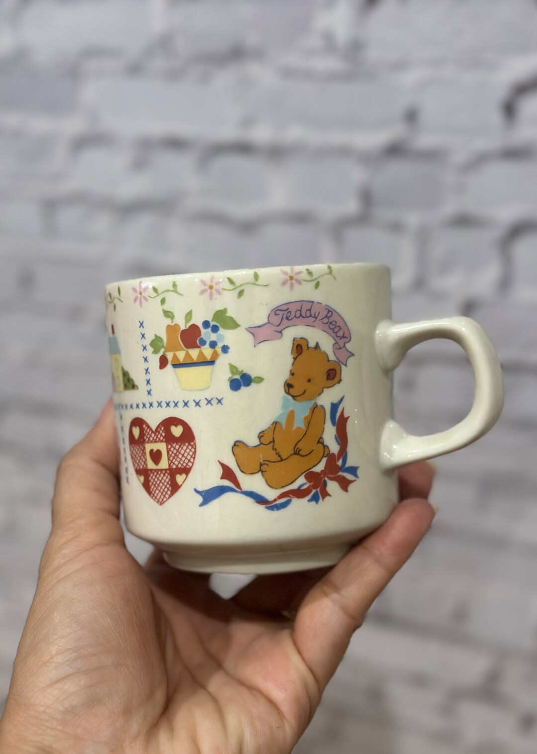Vintage Teddy Bear Coffee Mug - Etsy