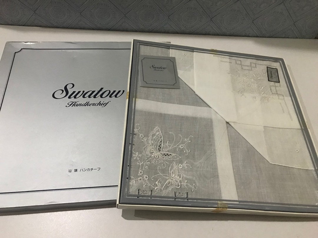 Vintage Swatow Lace Bride's Handmade Embroidered Hankies Set of 2 ...