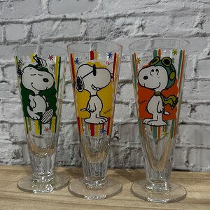 1970s Snoopy Cocktail Water Glass Set of 3 - Etsy