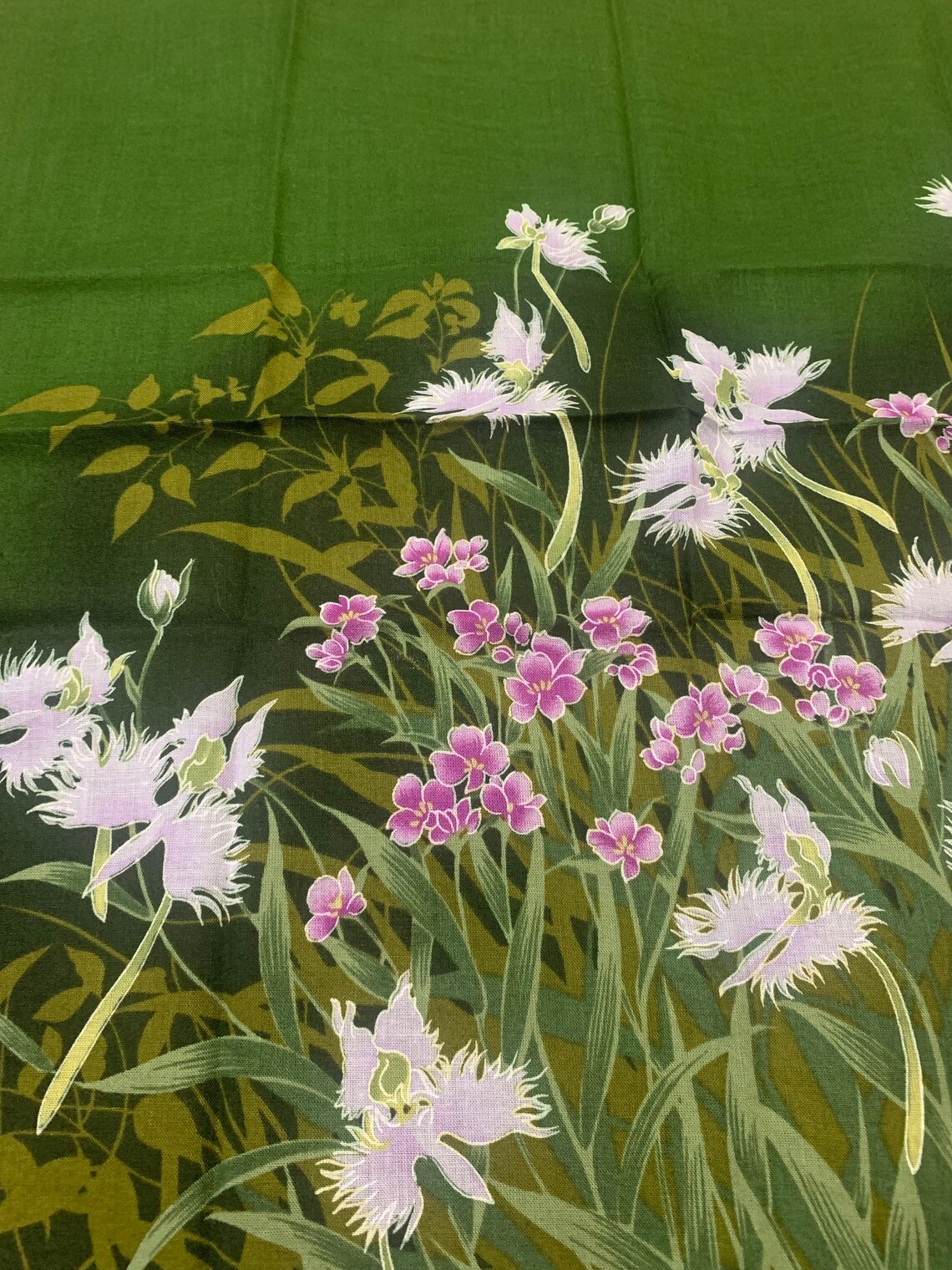 Vintage Japanese Flower Pecteilis Radiata or White Egret Hanky - Etsy