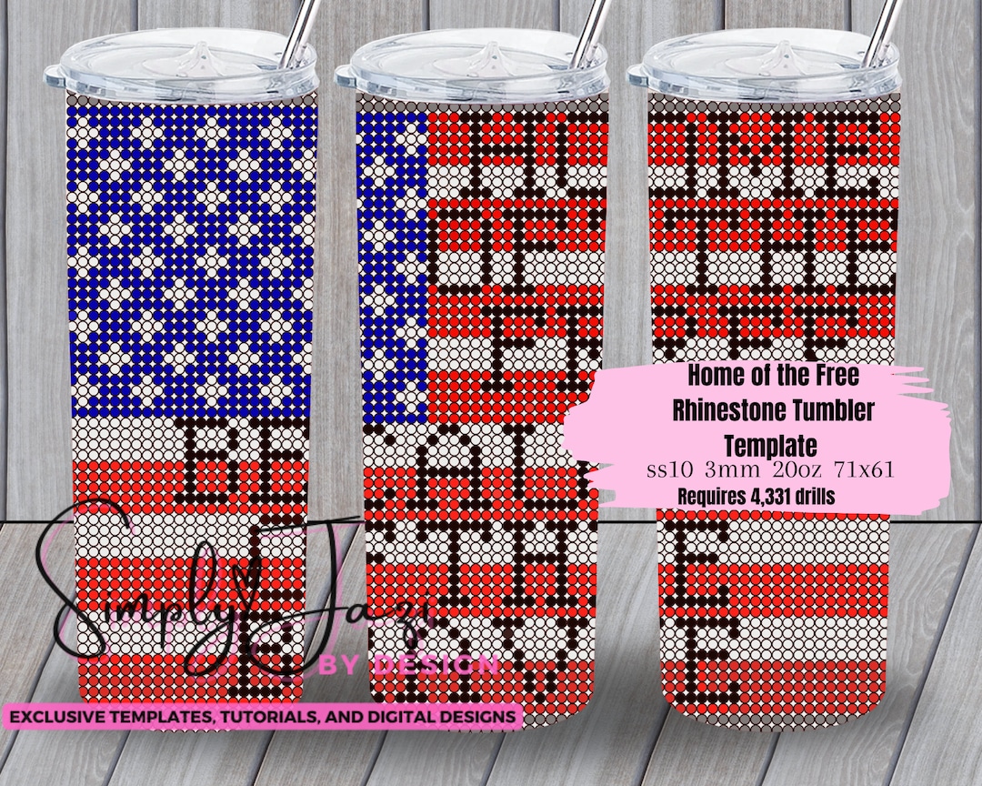 Flag Rhinestone 20oz Tumbler Template - SS10 Rhinestone Tumbler ...