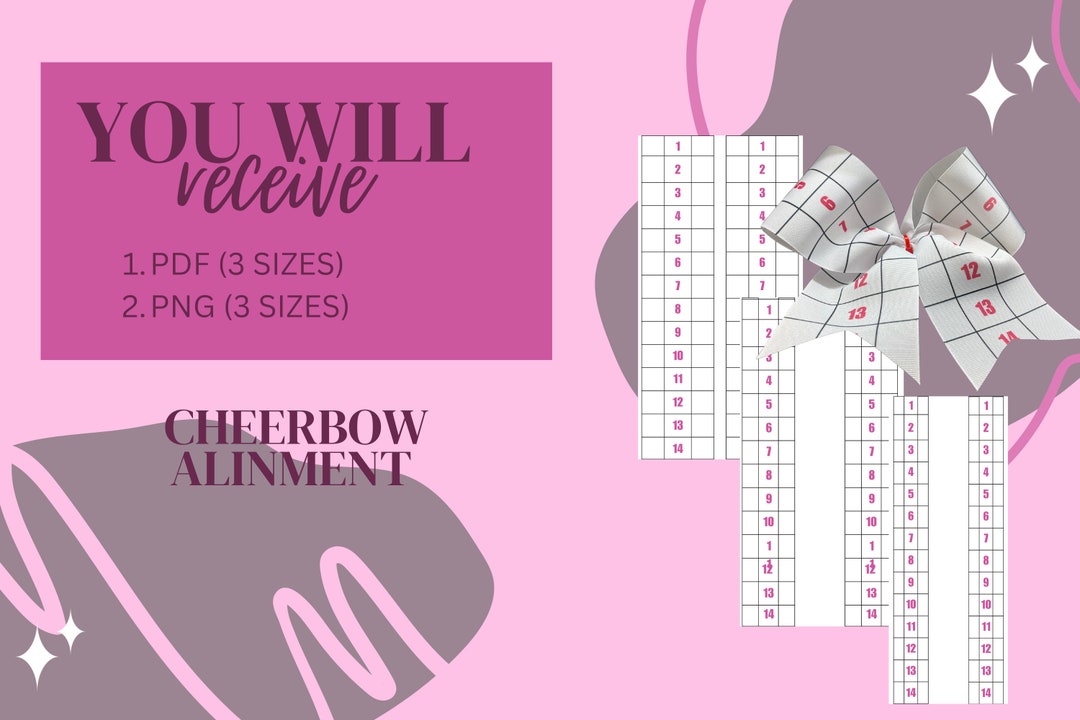 Cheer Bow Design Alinement Guide/hairbow Guide/ Sublimation Cheer Bow ...