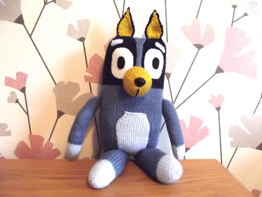 Hand Knit Bluey Inspired Soft Toy - Etsy