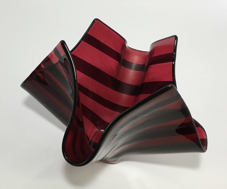 Cranberry Pink and Deep Plum Fused Glass Vase | Etsy