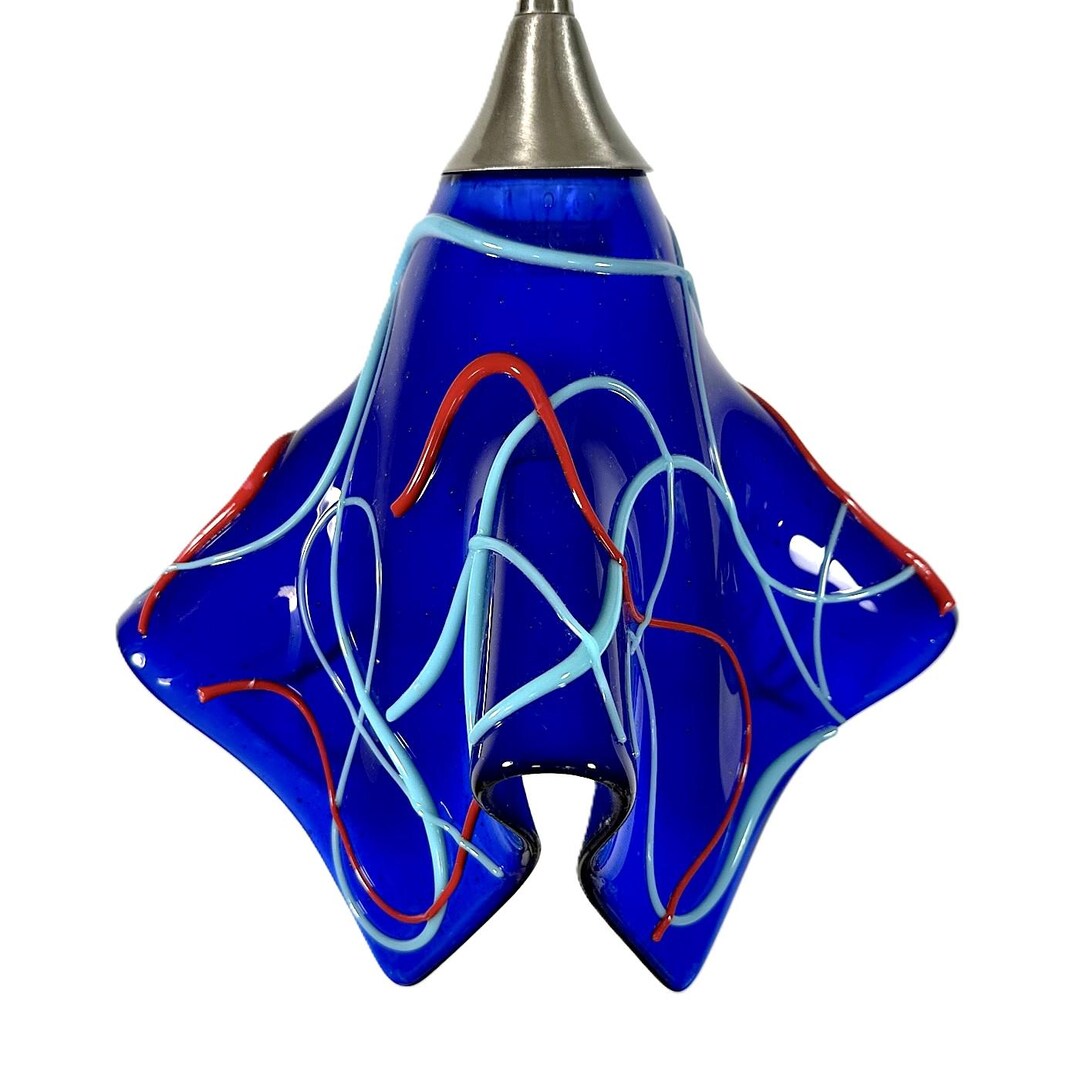 Handmade Curly, Wavy, Loopy Glass Pendant Light/lamp Shade - Available ...