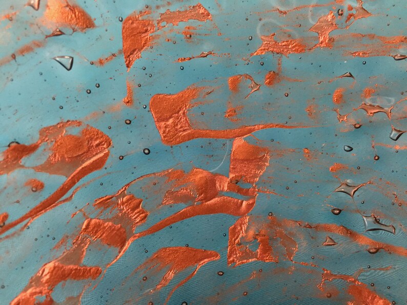 Sea Blue and Copper Large Fused Glass Bowl Multiple Sizes to | Etsy