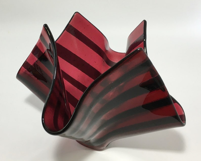 Cranberry Pink and Deep Plum Fused Glass Vase | Etsy