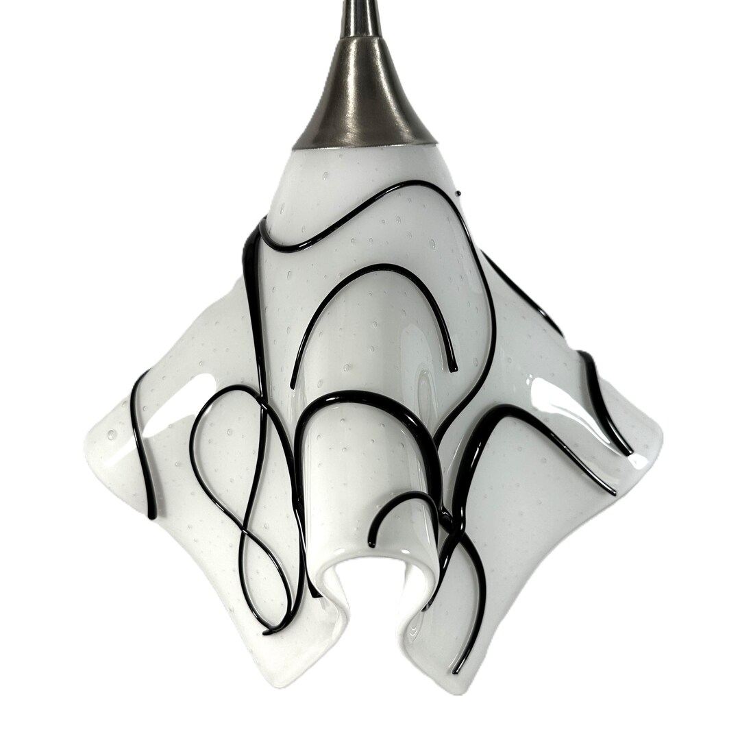 Handmade Curly Glass Pendant Light Shade: Wavy Loopy Design, Custom ...